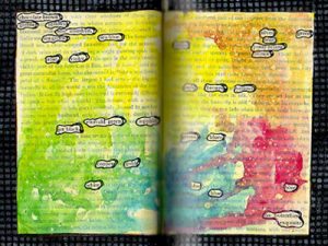 Altered Book Pages ~ A Cup of Sky - Karen's Whimsy